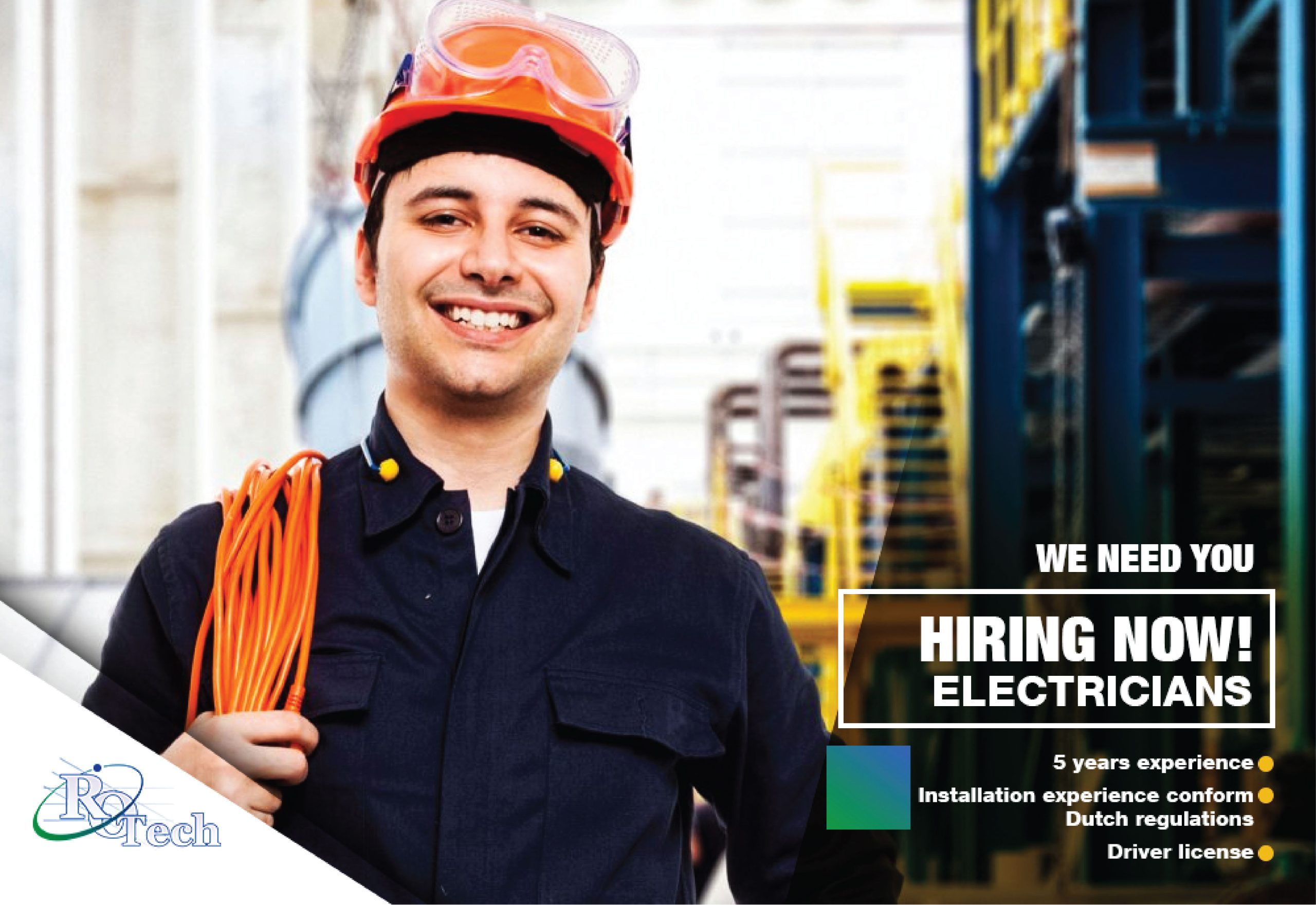 Experience Electrician with Dutch regulations job - Rotech Company ...